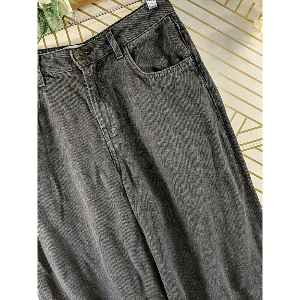 Zara | Jeans | Zara Womens Dark Grey Lyocell Wide Leg Flare Jeans Baggy ...